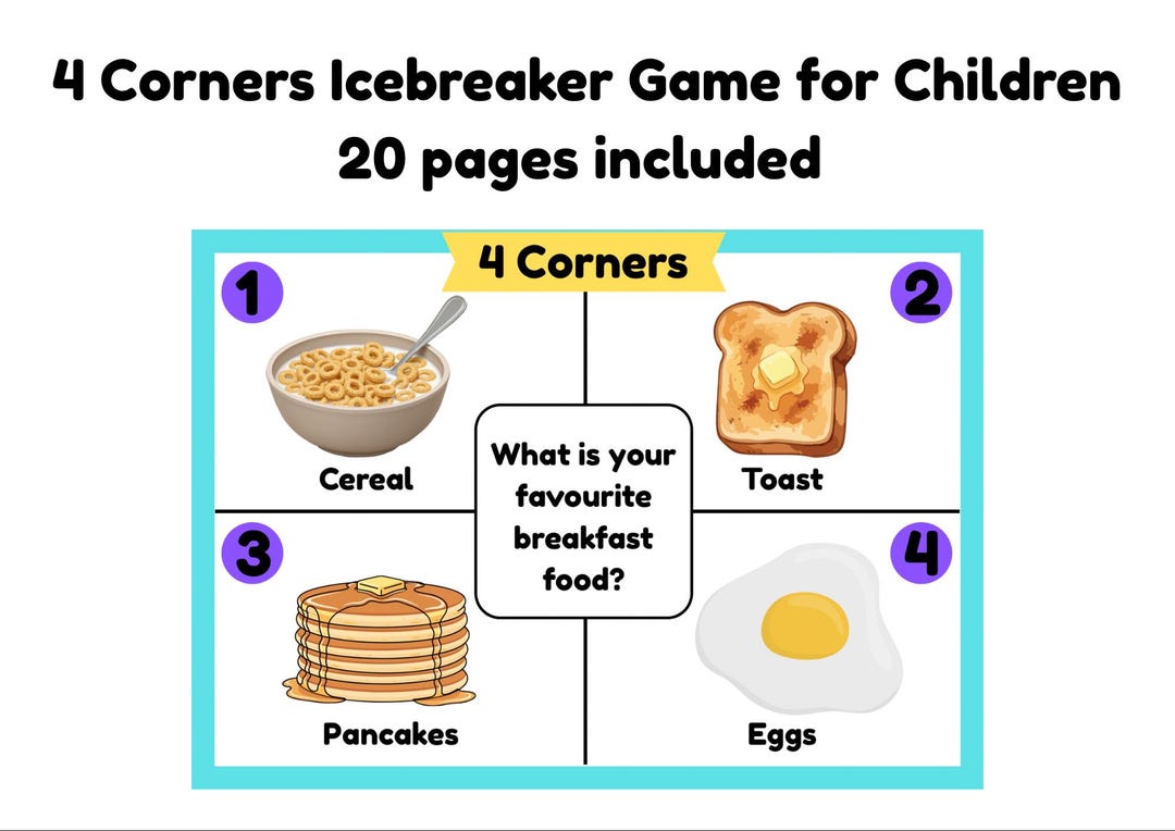 4 Corners Icebreaker Game Bundle - Etsy