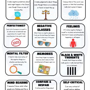 Thought Challenging Worksheets | Cognitive Restructuring | Cognitive ...