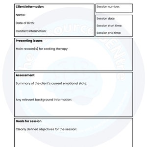 Therapist Notes Template: Client Session Record (PDF) - Etsy