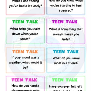 Teen Therapy Question Cards: Conversation Starters - Etsy