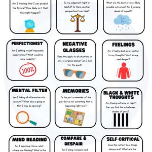 Thought Challenging Worksheets | Cognitive Restructuring | Cognitive ...