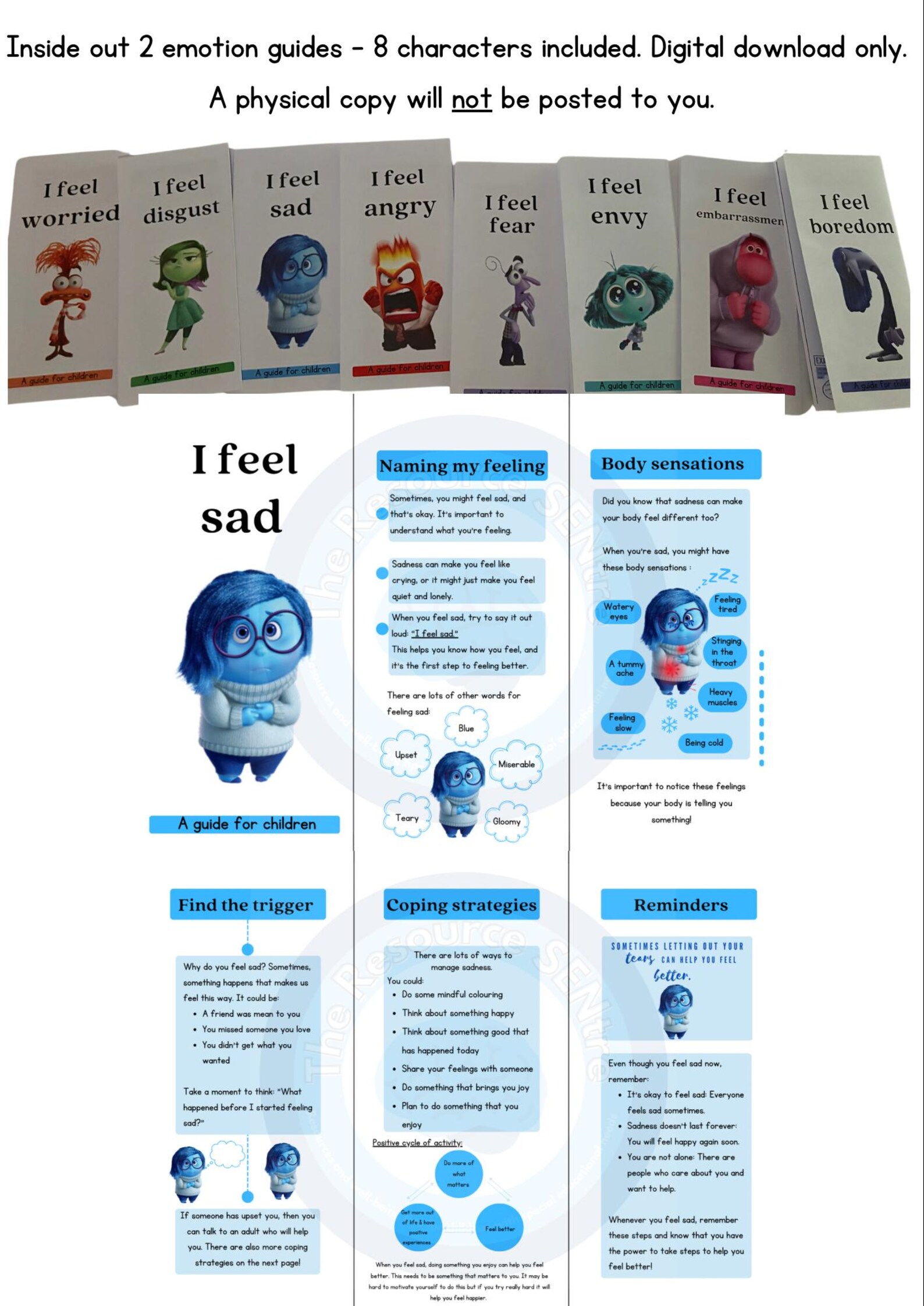 Inside Out 2 Emotion Guides: Coping Strategies Leaflets (digital ...