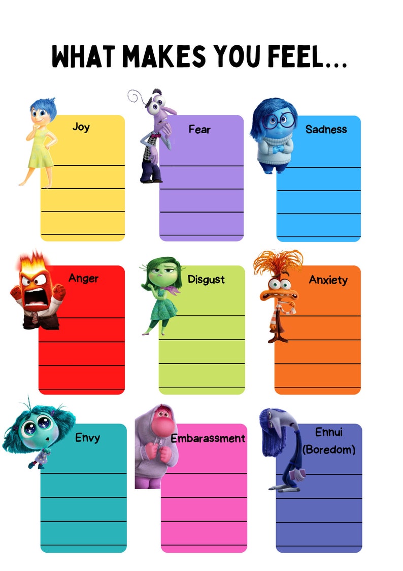 Inside Out 2 Bundle Inside Out 2 Emotions Inside Out 2 Characters Inside Out 2 Emotion Check in ...