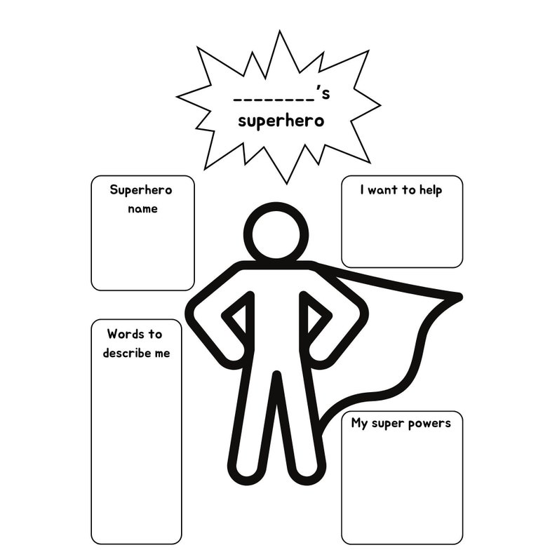 Create Your Own Superhero Worksheet | What Are Your Superpowers - Etsy