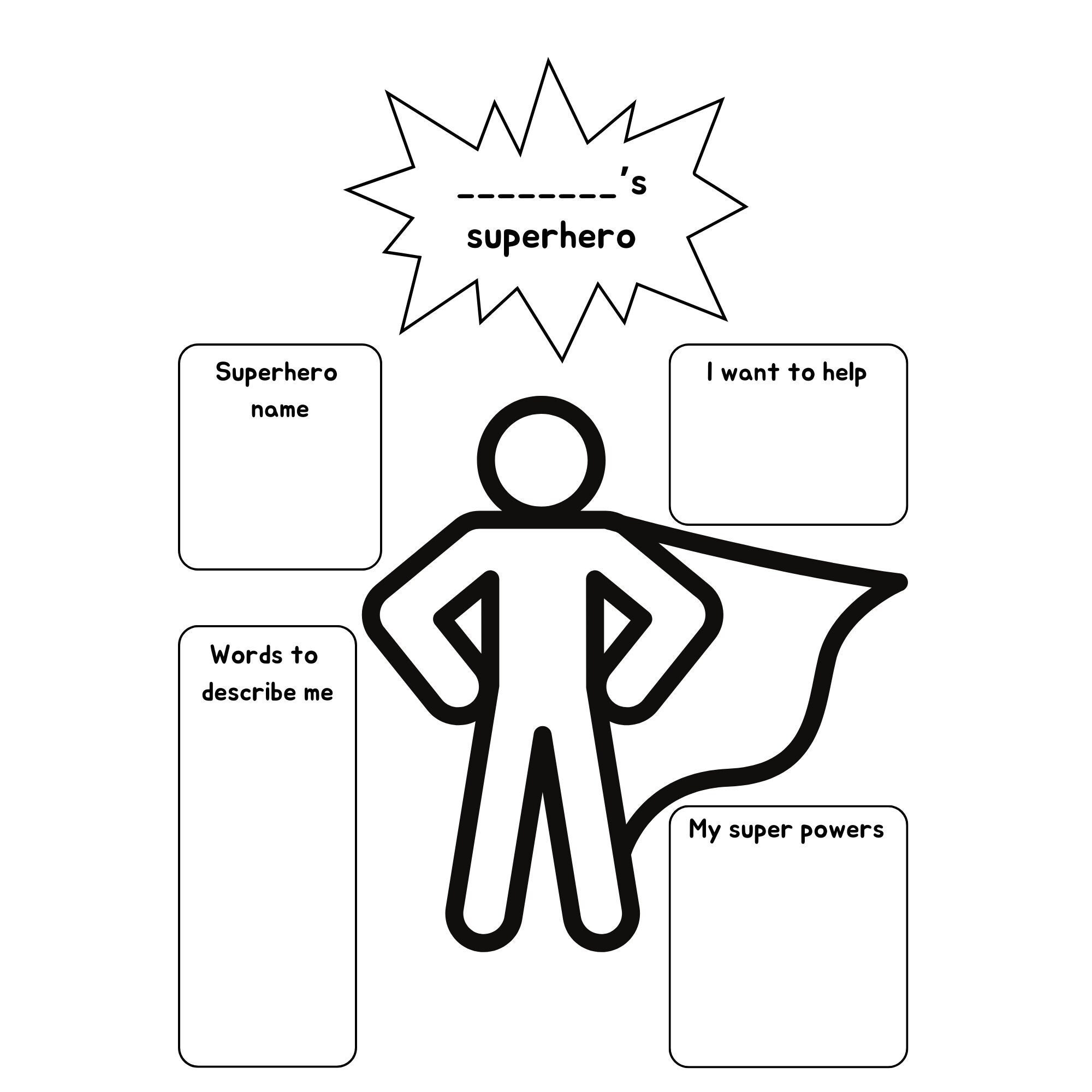 Create Your Own Superhero Worksheet What Are Your Etsy