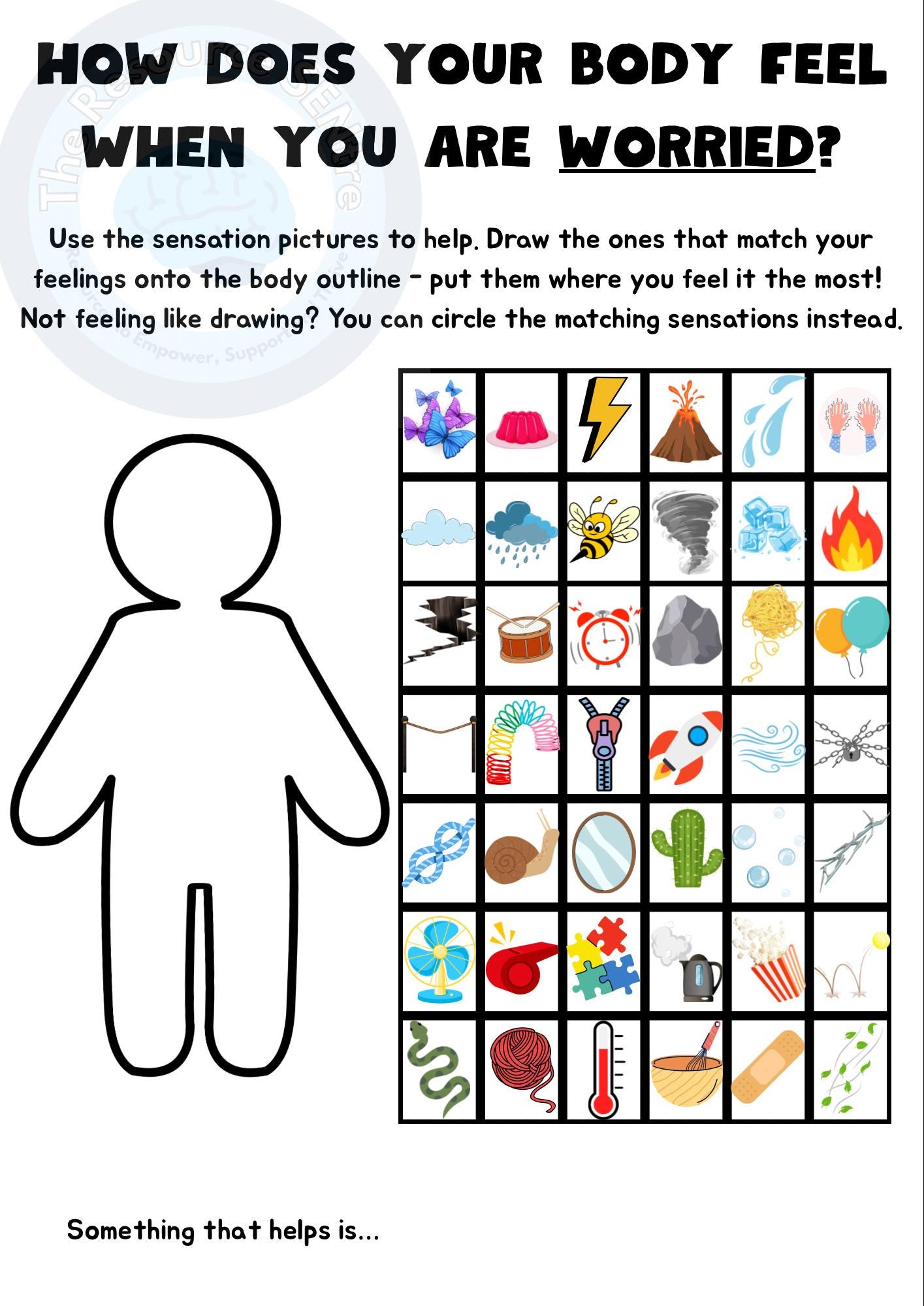 Emotions Physical Feelings Bundle | Body Sensation Check-in Worksheets ...