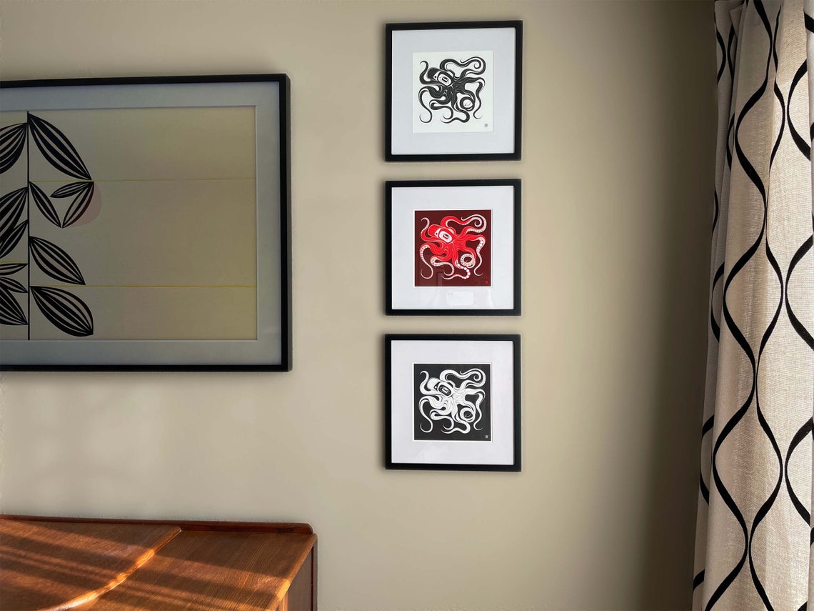 Native Northwest Coast Tlingit Octopus Giclee Print Black - Etsy