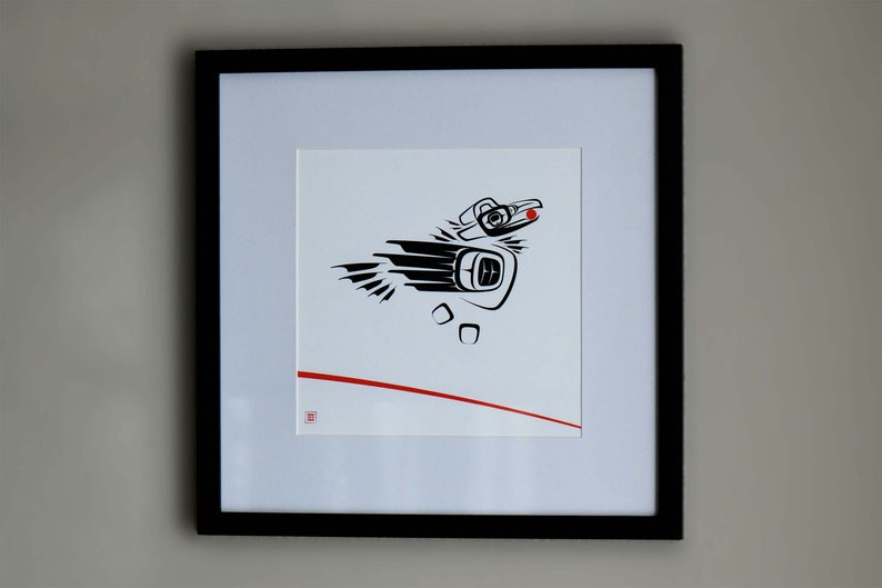 Native Northwest Coast Tlingit Raven W/ Sun Giclee Print - Black/red ...