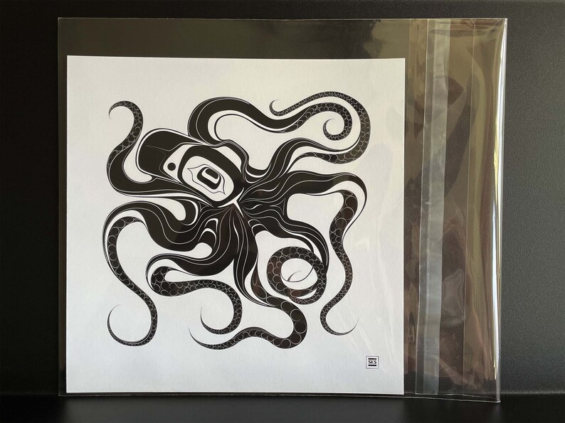 Native Northwest Coast Tlingit Octopus Giclee Print Black - Etsy