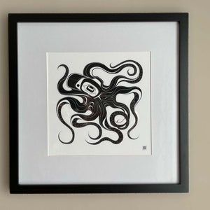 Native Northwest Coast Tlingit Octopus Giclee Print - Black, Right ...