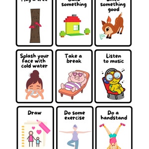 Calm Down Cards Behavior Prompts for Kids Digital Printable ADHD ...