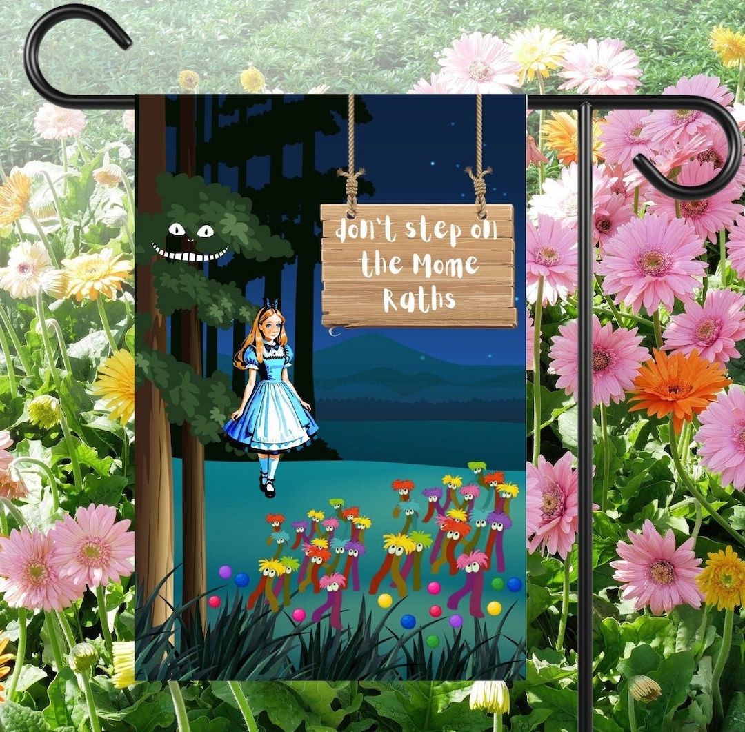 Don't Step on the Mome Raths Garden Flag, Alice in Wonderland Garden ...