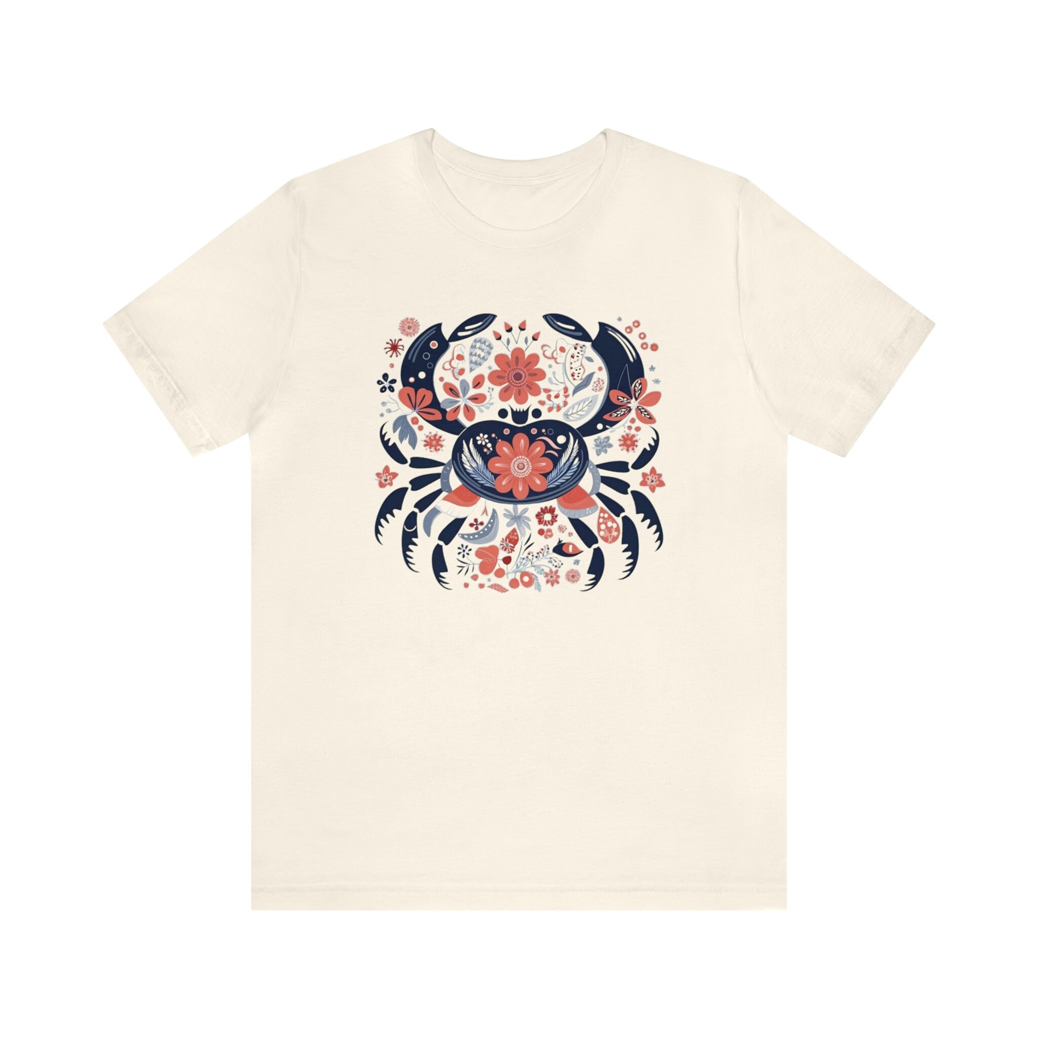 Blue Crab Shirt, Folk Art Crab Shirt, Summer Shirt, Crab Shirt, Nordic ...