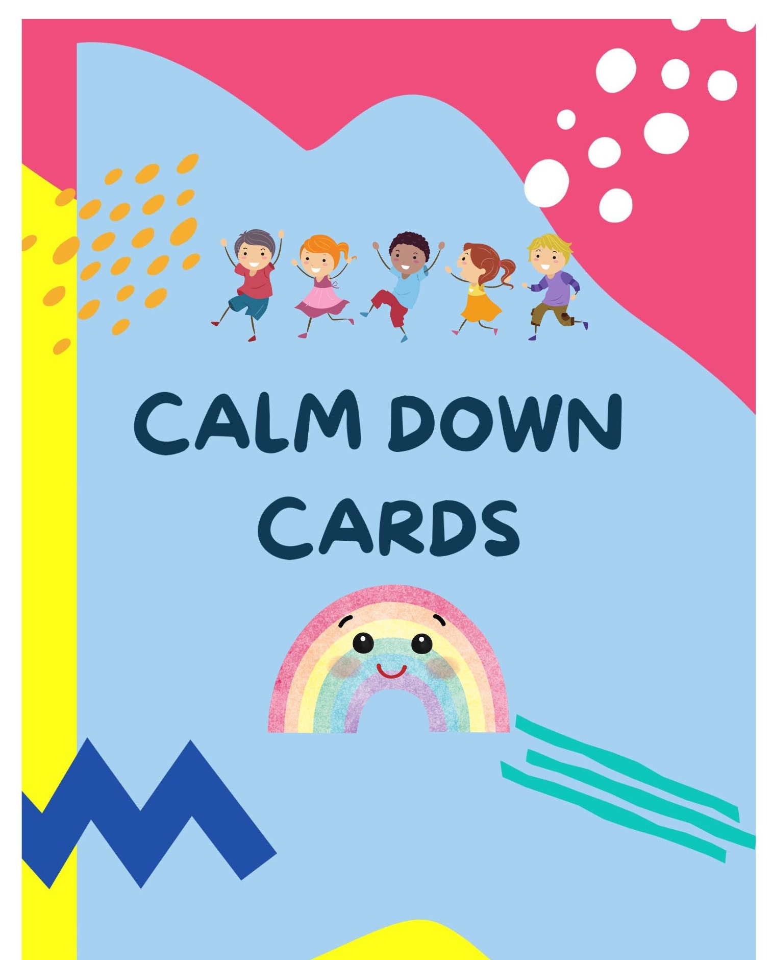 Calm Down Cards Behavior Prompts for Kids Digital Printable ADHD ...
