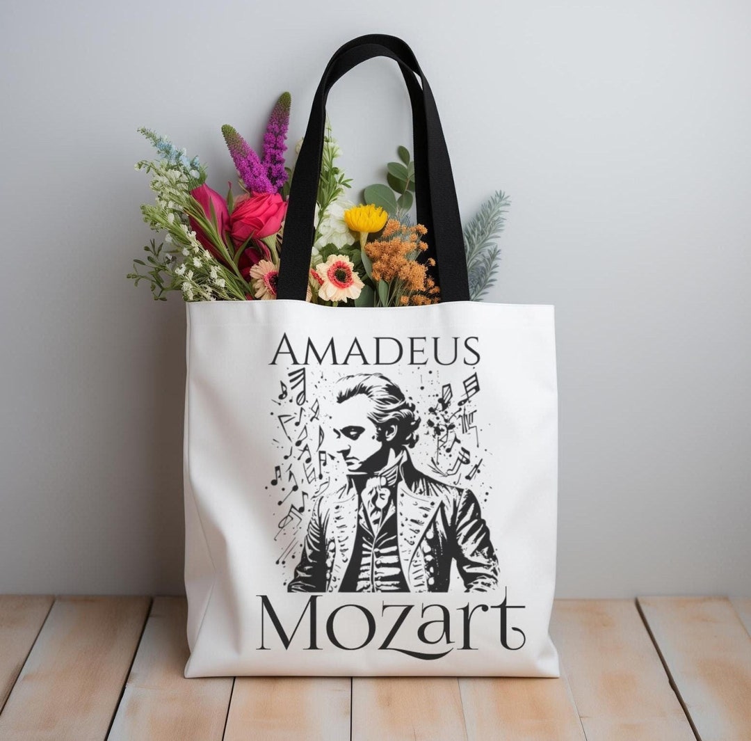 Mozart Tote Bag, Music Teacher Gift, Classical Music Gift, Gift for ...