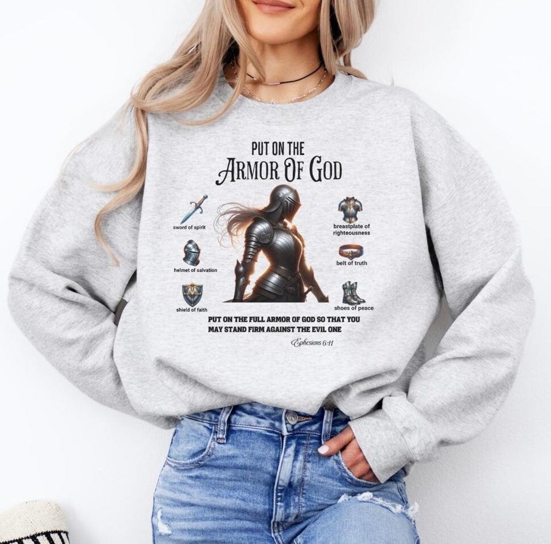 Armor of God Sweatshirt, Chrisrian Sweatshirt, Bible Verse Sweatshirt ...
