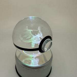 Crystal Pokeball With Rotating Base 80MM - Etsy
