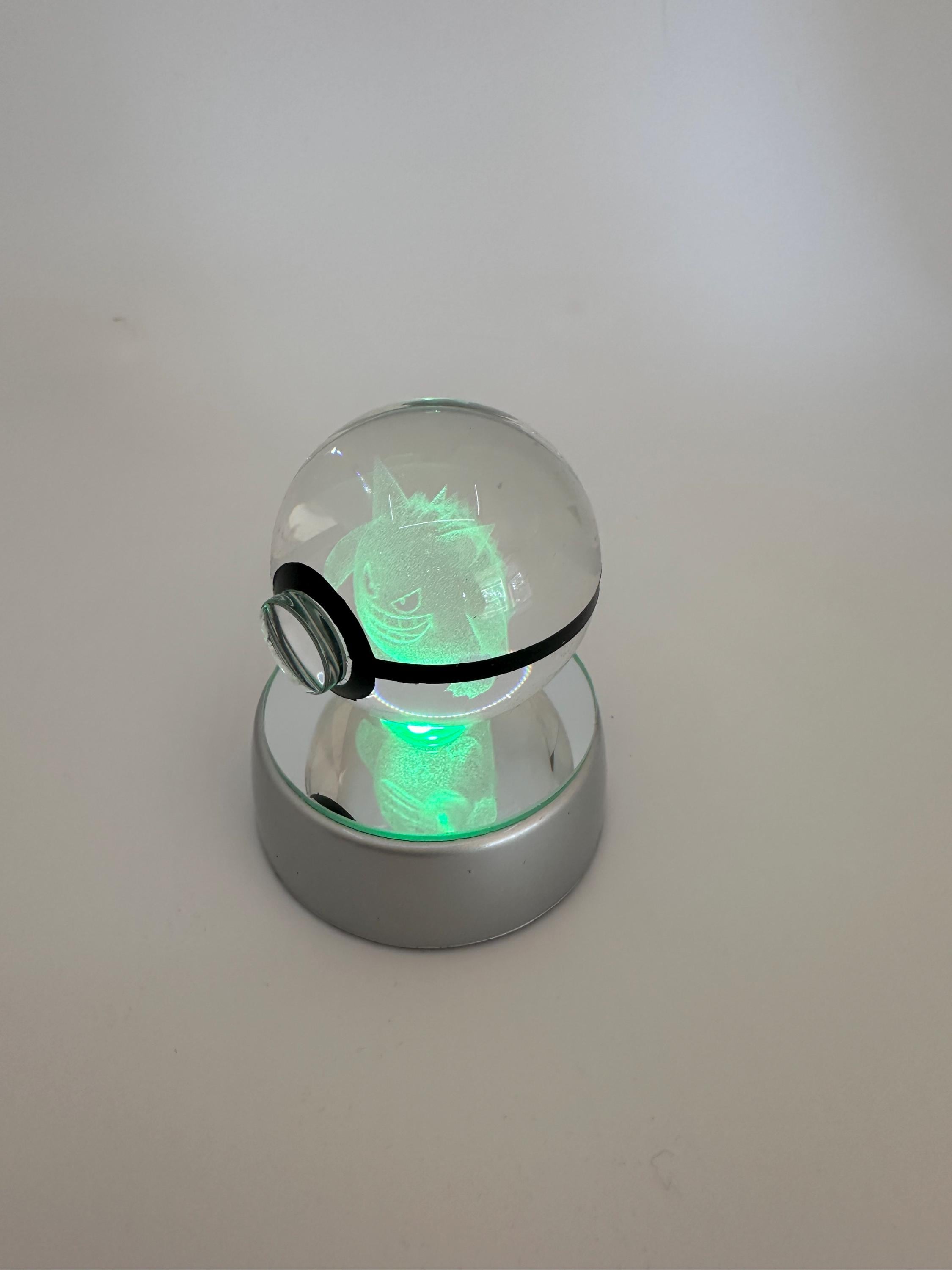 Crystal Pokeball 50MM With Light Base - Etsy
