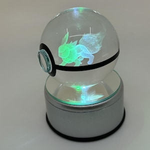 Crystal Pokeball With Rotating Base 80MM - Etsy