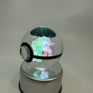 Crystal Pokeball With Rotating Base 80MM - Etsy