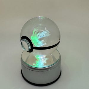Crystal Pokeball With Rotating Base 80MM - Etsy