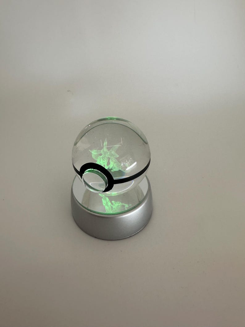 Crystal Pokeball 50MM With Light Base - Etsy