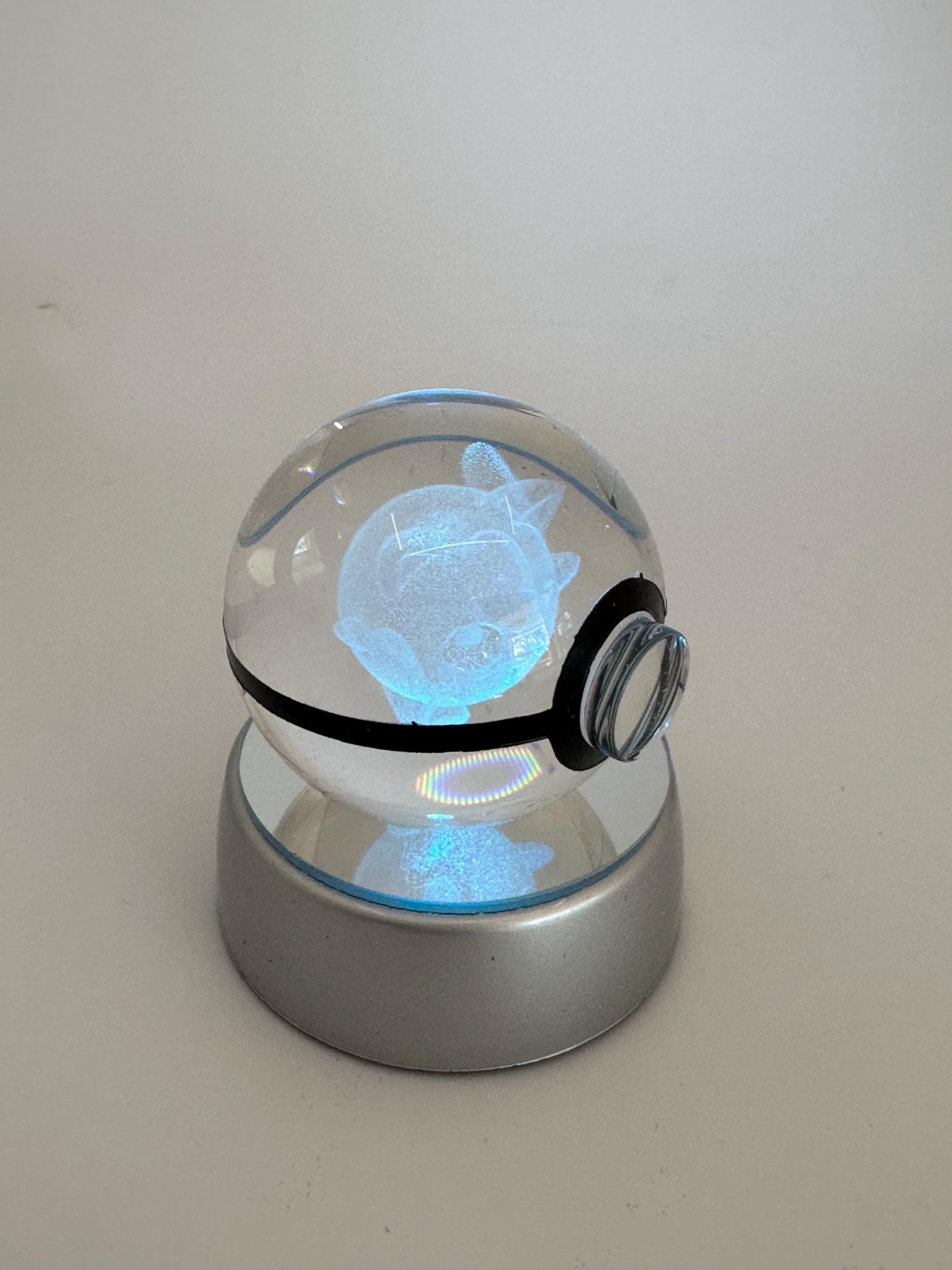 Crystal Pokeball 50MM With Light Base - Etsy