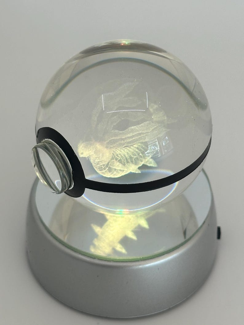 Crystal Pokeball 50MM With Light Base - Etsy