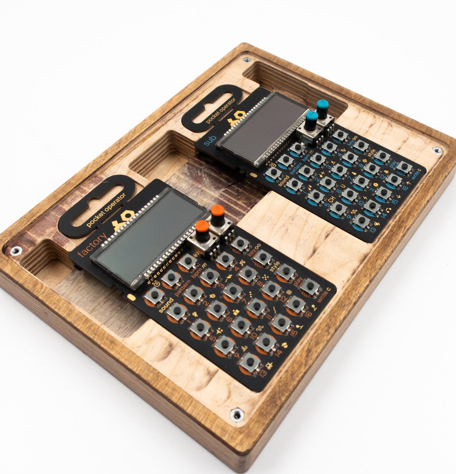 Wooden Case With Gold Face Plate for 2 Teenage Engineering Pocket ...