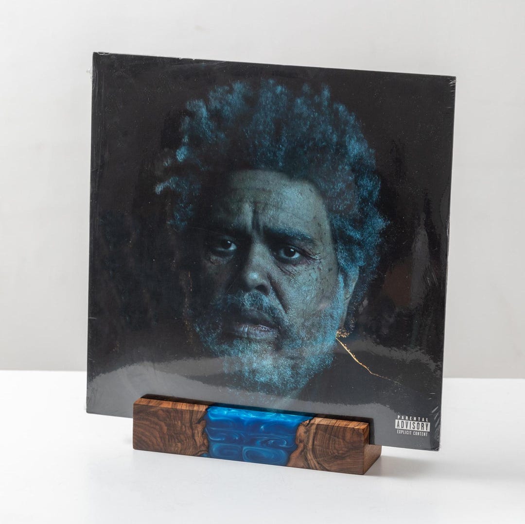 Vinyl Record Stand, Walnut Wood Vinyl Stand, Resin Vinyl Holder, LP ...