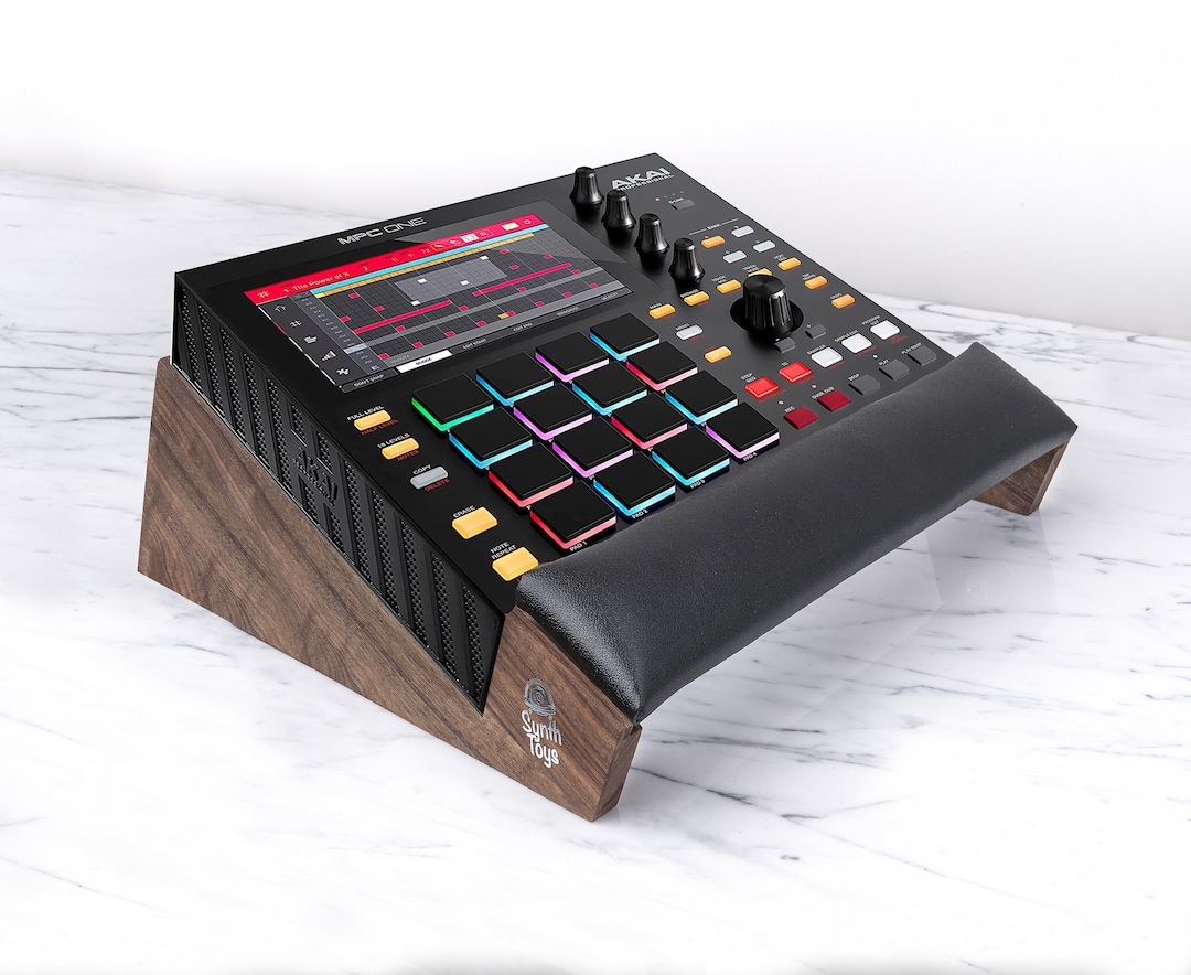 Akai MPC ONE Custom Stand With Wrist Pad Rack Solid Walnut Wood / MPC ...