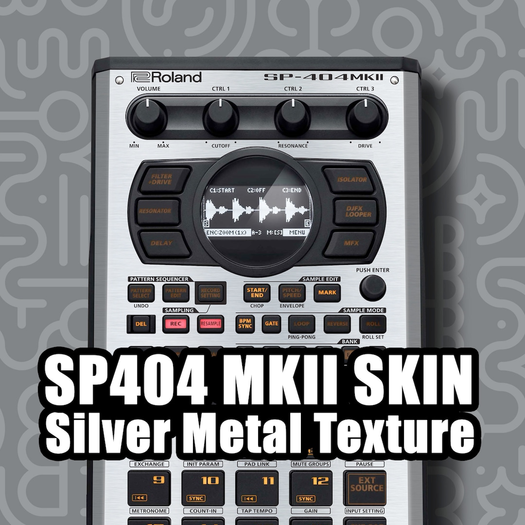 SP-404MKII Vinyl Skin Sticker / Roland SP-404 Skin / Silver Metal ...