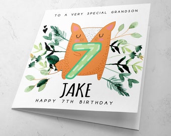 Fox Birthday Card 7 Year Old Girl - Etsy