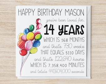 14 Year Old Grandson Birthday Card - Etsy