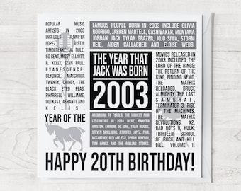 20th Birthday 2003 - Etsy