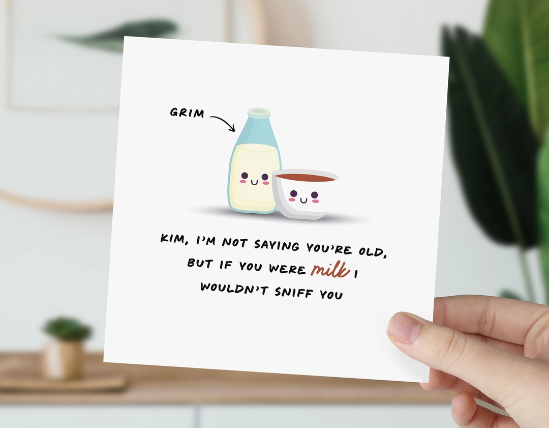 Funny Milk Birthday Card for Partner Joke Card for Him, Her Rude Card ...