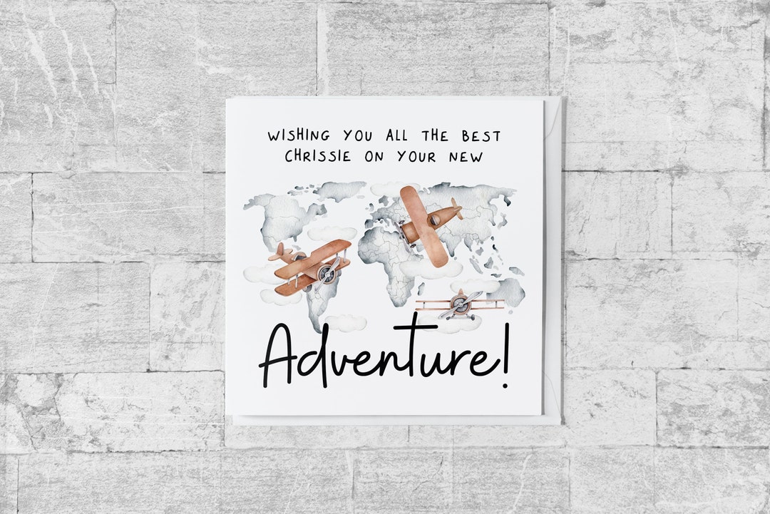 Personalised World Map Card Good Luck on Your New Adventure - Etsy