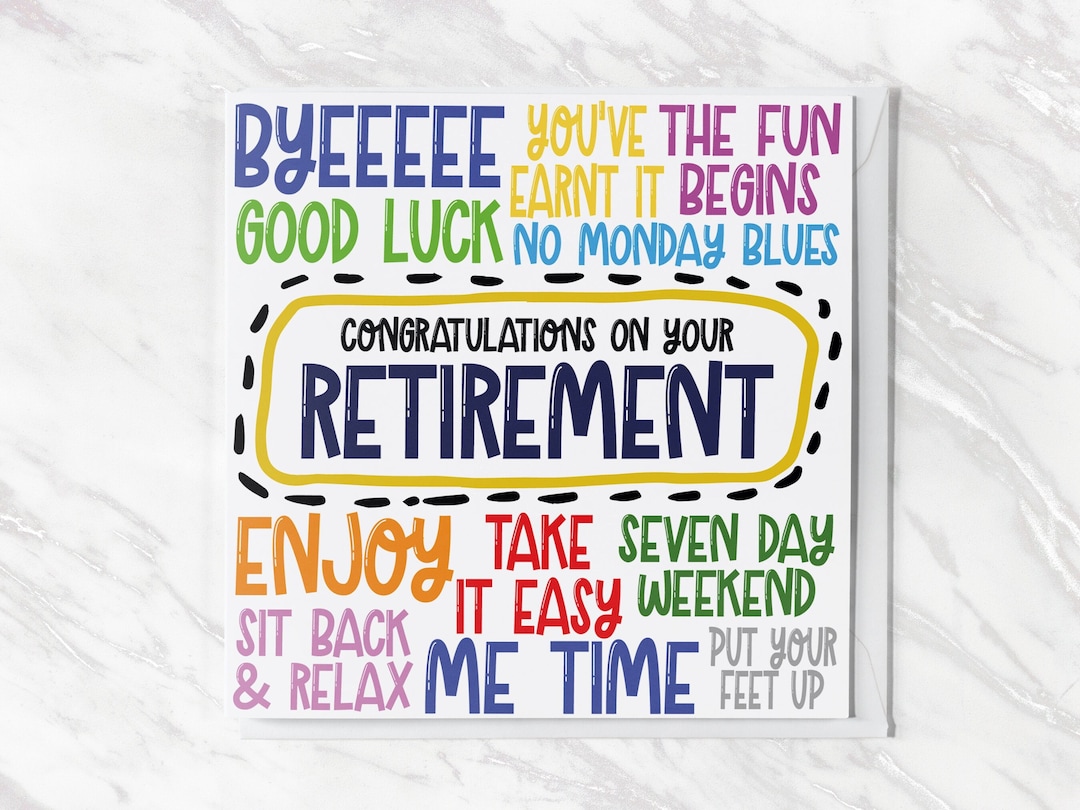 Retirement Greetings Card Congratulations Card Retiring Congratulations ...