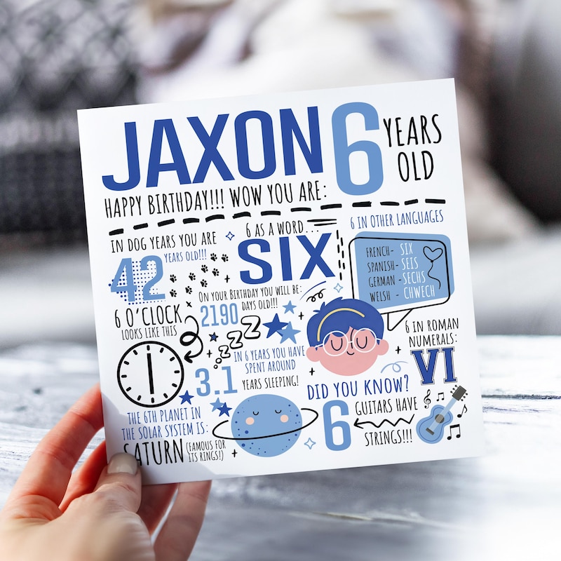 Birthday Card Son 6th - Etsy UK