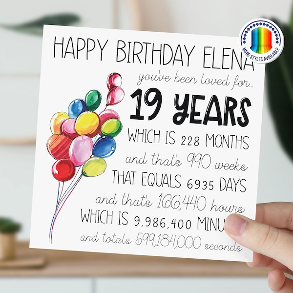 Personalised 19th Birthday Card for Granddaughter - Etsy