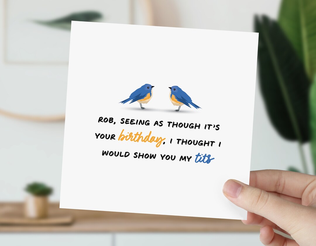 Funny Tits Birthday Card For Partner Joke Card For Him Men Rude Card