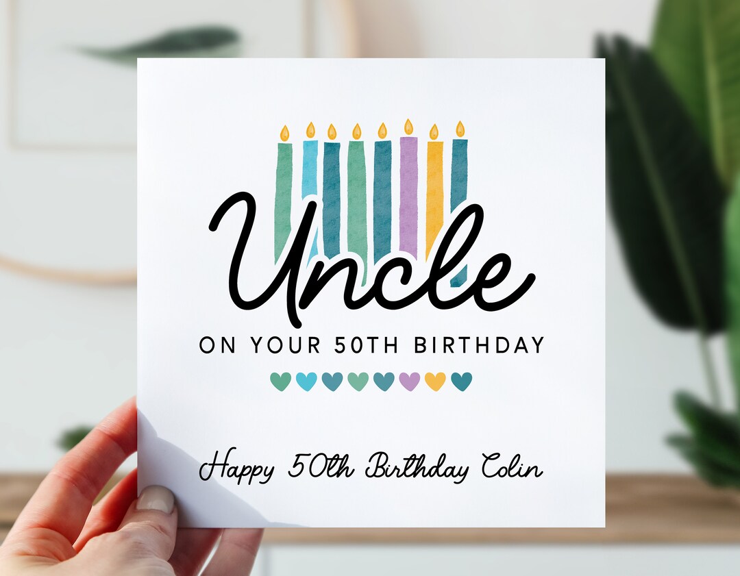 Uncle Birthday Card | Milestone Card for Uncle | Cute Card for Him ...