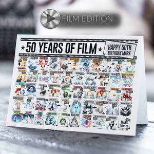 50th Birthday Card Film Edition Born in 1974 50 Years of Film Milestone ...