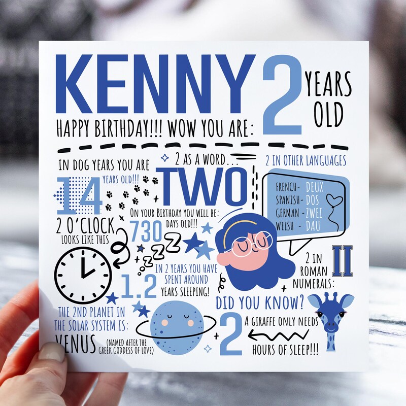 2nd Birthday Card - Etsy