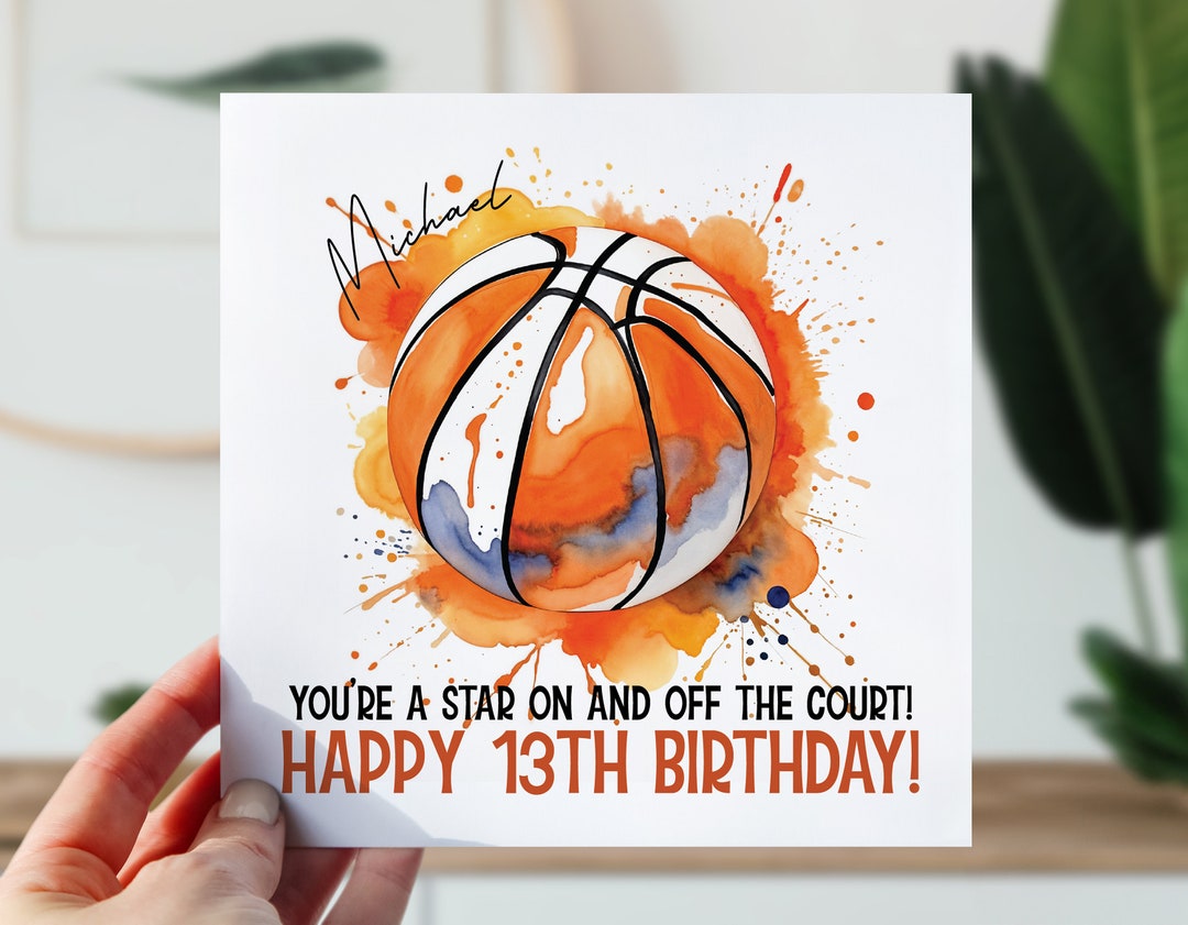 Basketball Birthday Card Basketball Birthday Card for Son, Grandson ...