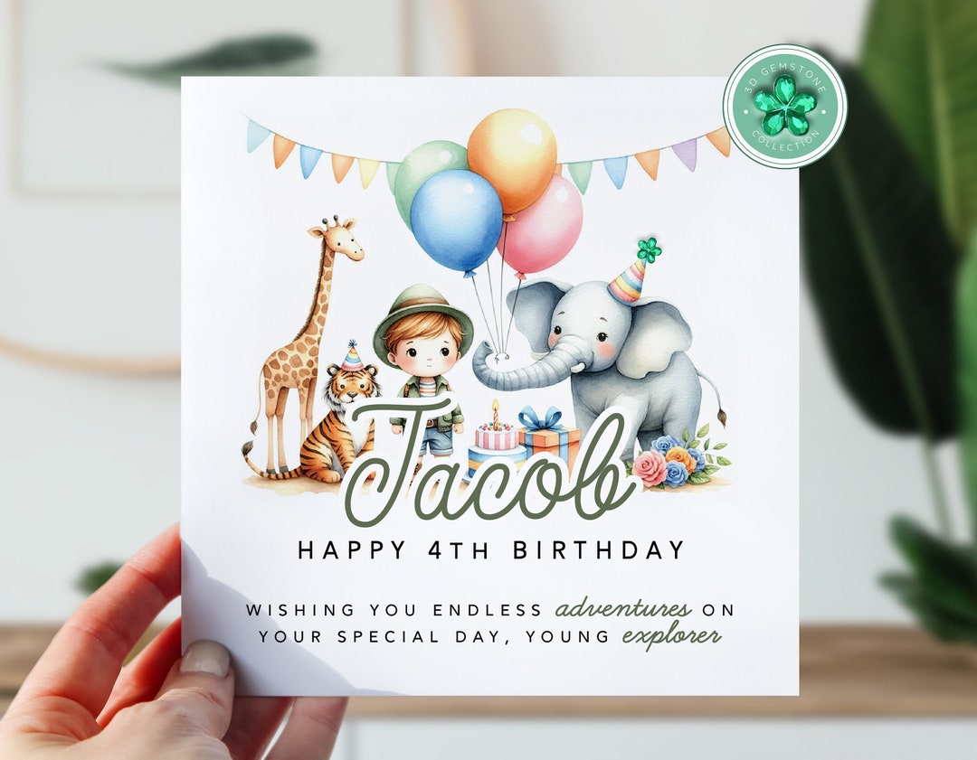 4th Birthday Card for Boy, Grandson, Nephew, Son | Fourth Birthday Card ...