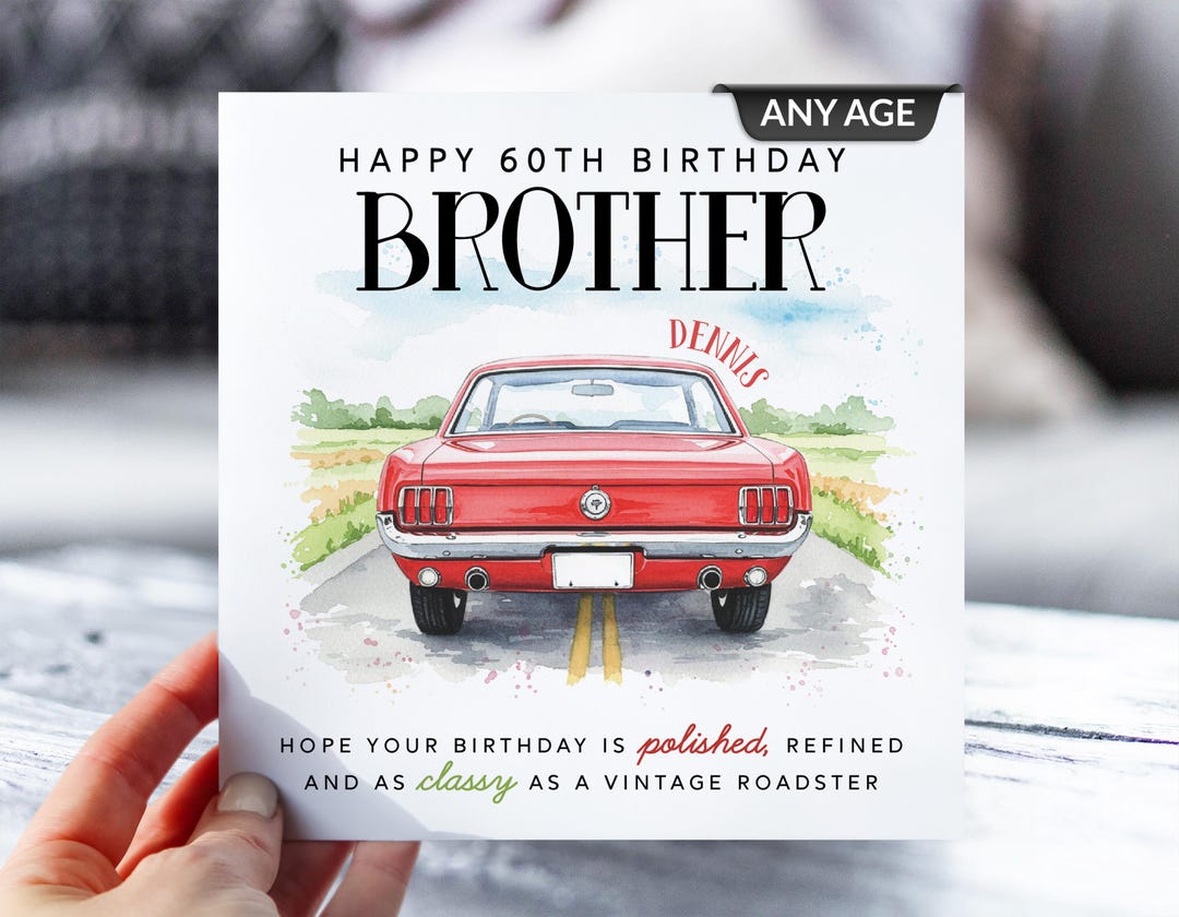 Personalised Classic Car Birthday Card | Any Age & Name | Card for ...