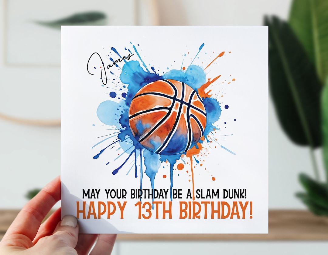 Basketball Birthday Card | Basketball Birthday Card for Son, Grandson ...
