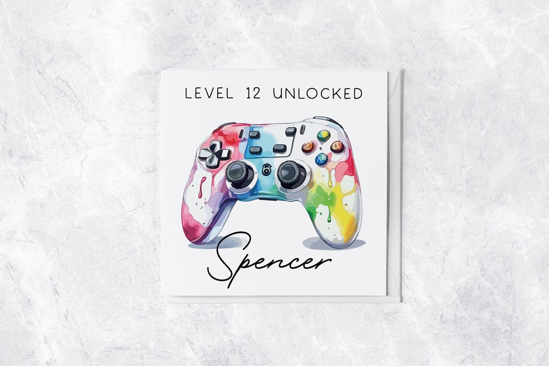 12 Year Old Gaming Birthday Card Level Unlocked Greetings - Etsy