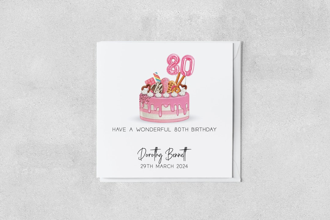 80th Birthday Card Card for 80 Year Old Greetings Card - Etsy